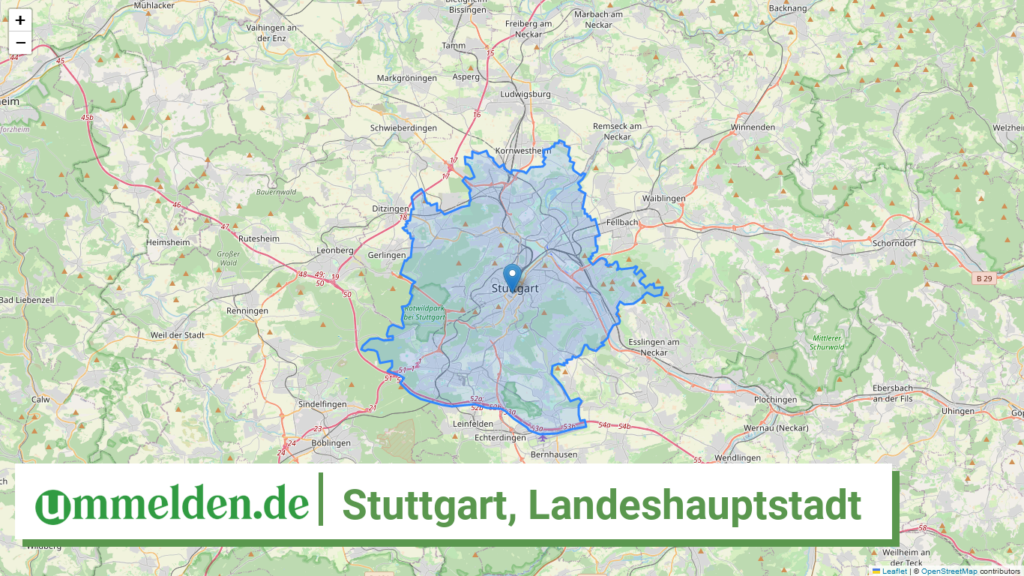 Ummelden in Stuttgart, Landeshauptstadt - 70173
